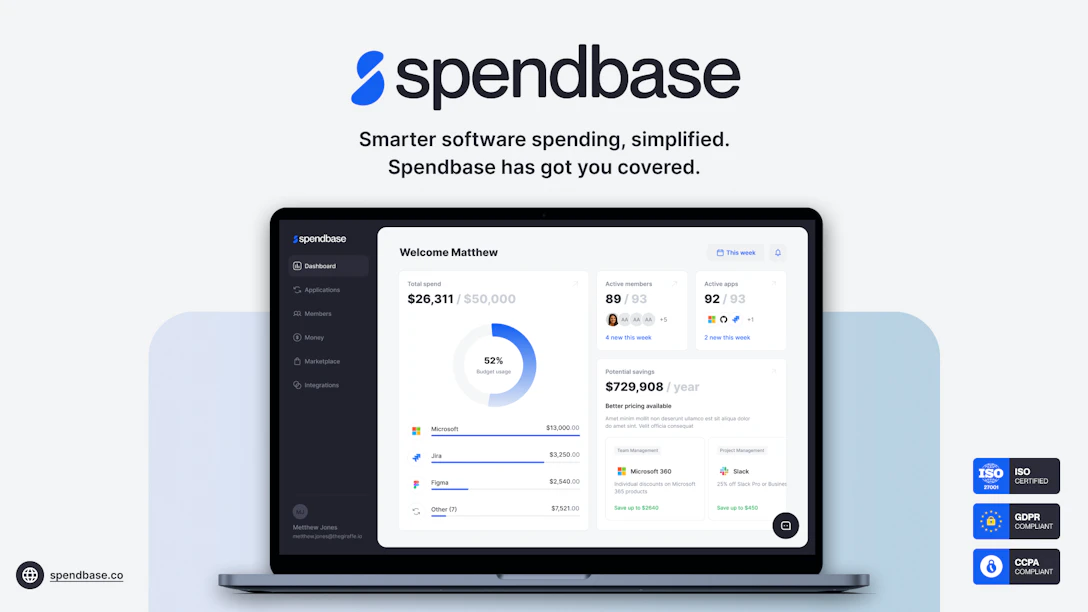 Spendbase:SaaS spend management software - Launched.io