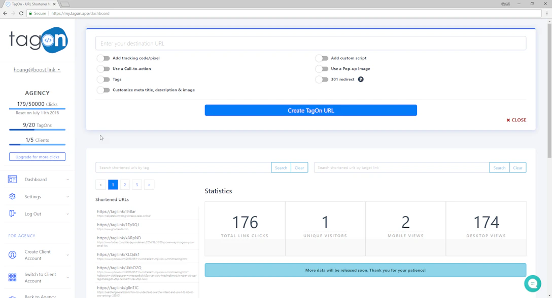 TagOn:TagOn is a URL shortener that allows you to retarget and interact ...