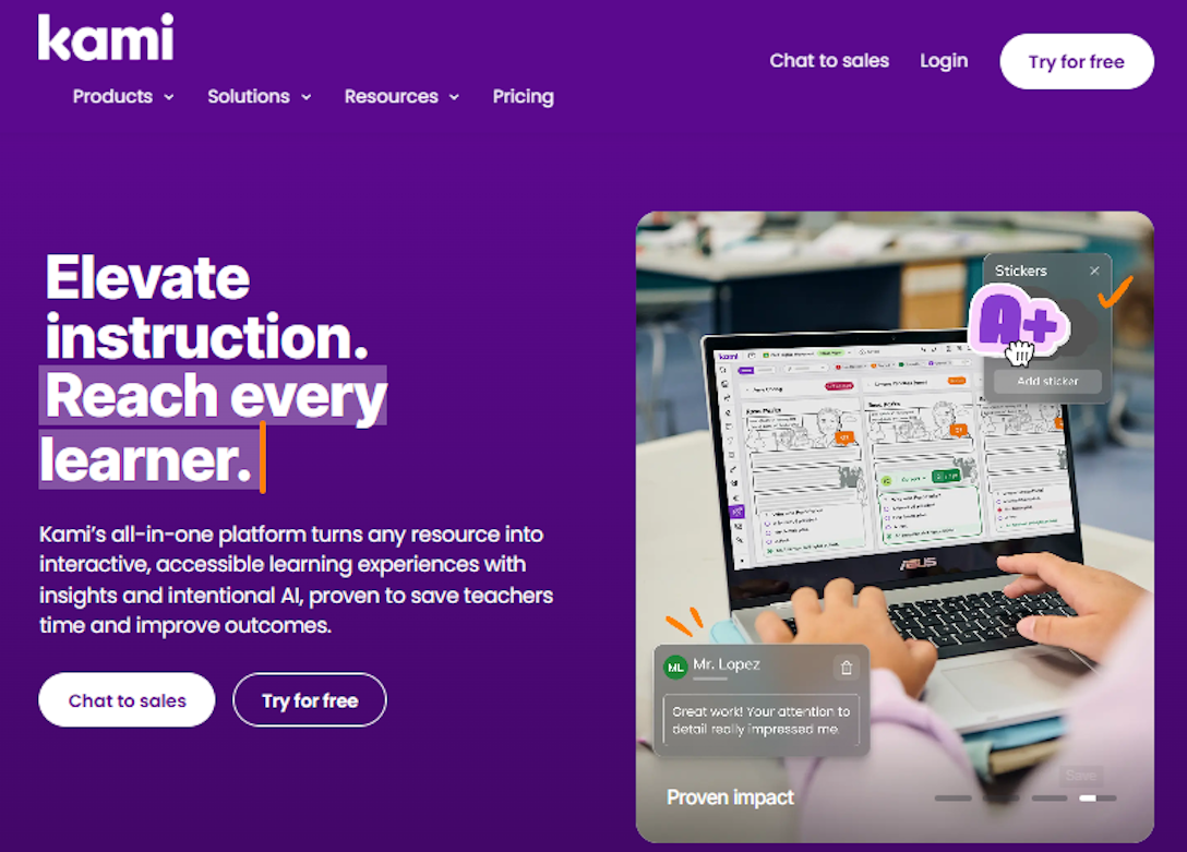 Kami:Elevate instruction. Reach every learner. - Launched.io