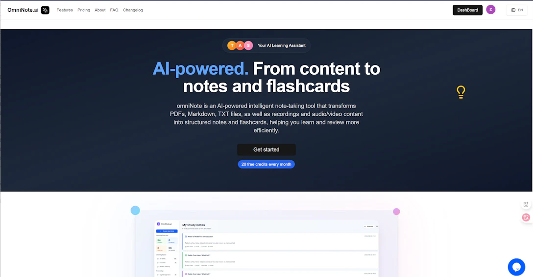 OmniNoteAI:OmniNote is an AI-powered note-taking tool that transforms ...