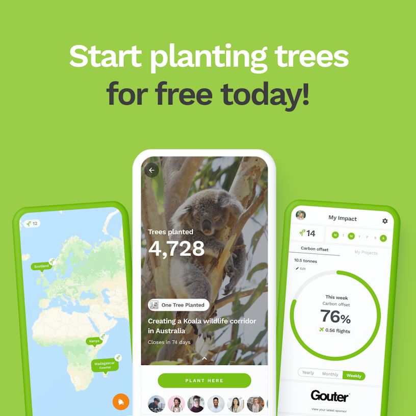 Treeapp:Treeapp enables anyone to plant a tree for free, every day, in ...