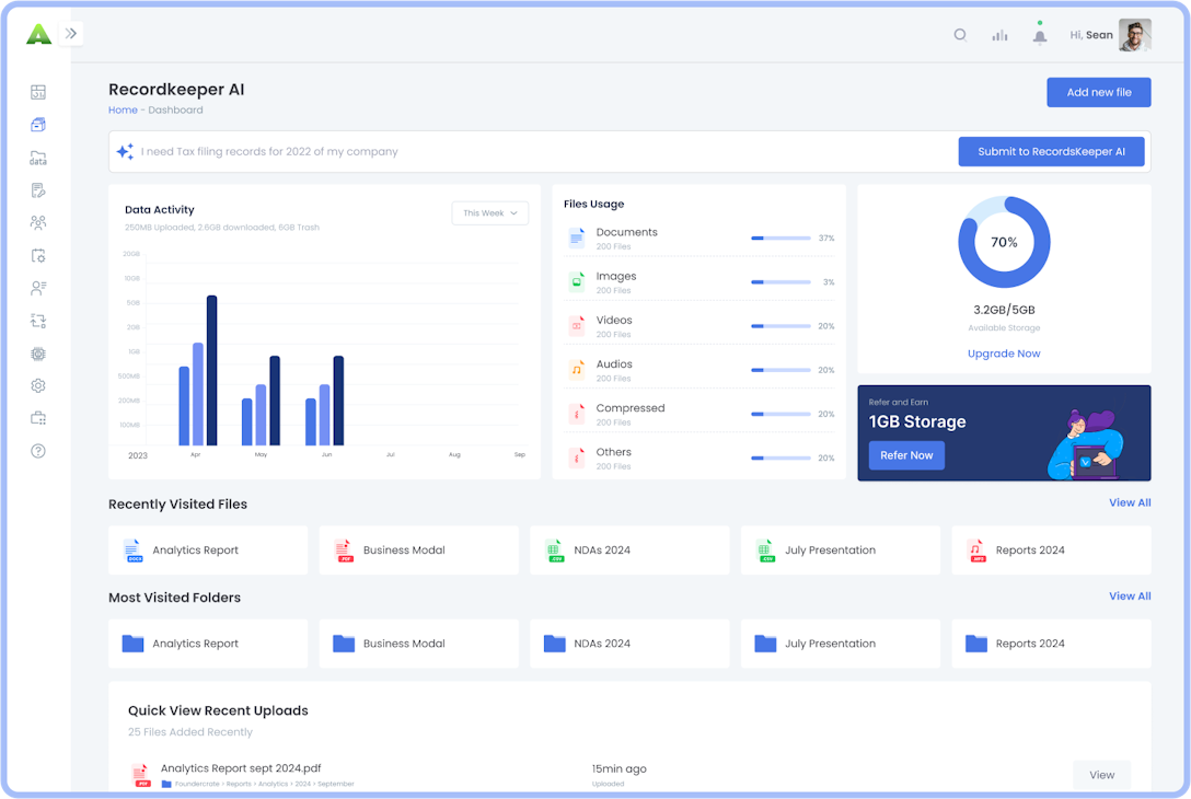 RecordsKeeper.AI:AI-Powered Records & File Management Automation platform. - Launched.io