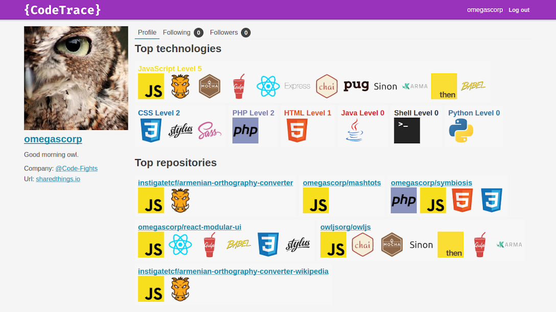 CodeTrace.io:Your skills based on your code - Launched.io