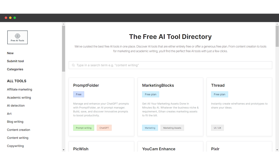 Free AI Tools:A free AI tool directory! - Launched.io