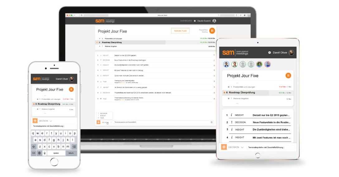 sam | smart assisted meetings:Prepare collaborative agendas, keep ...