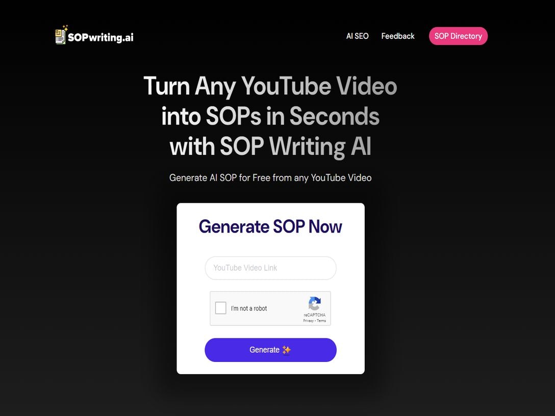 SOPwriting.ai:Generate SOP from any YouTube Video for Free using AI ...