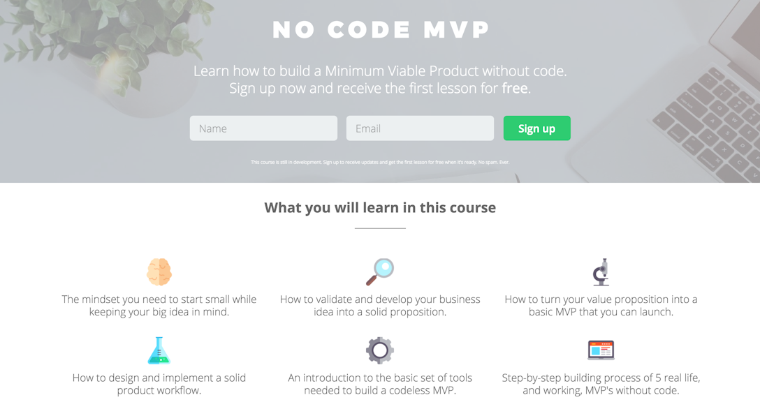 NO CODE MVP:Learn how to build a Minimum Viable Product without code - Launched.io