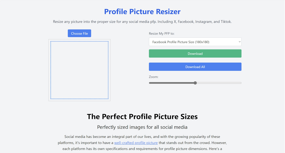 PFP Resizer:Perfectly sized images for all social media - Launched.io