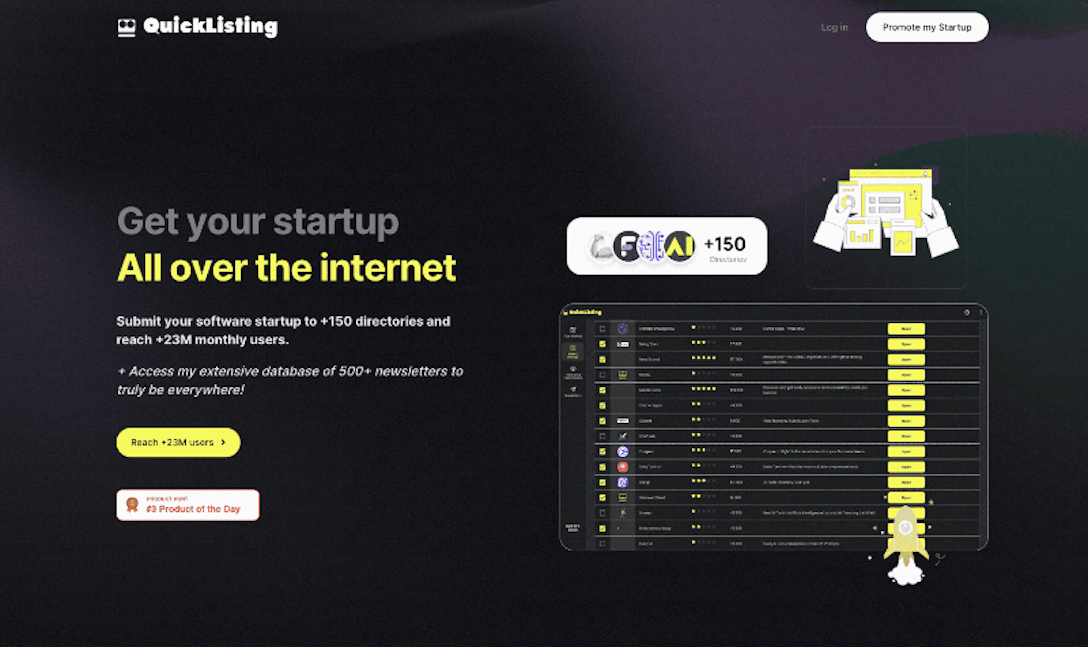 Quicklisting:Get your startup all over the internet - Launched.io