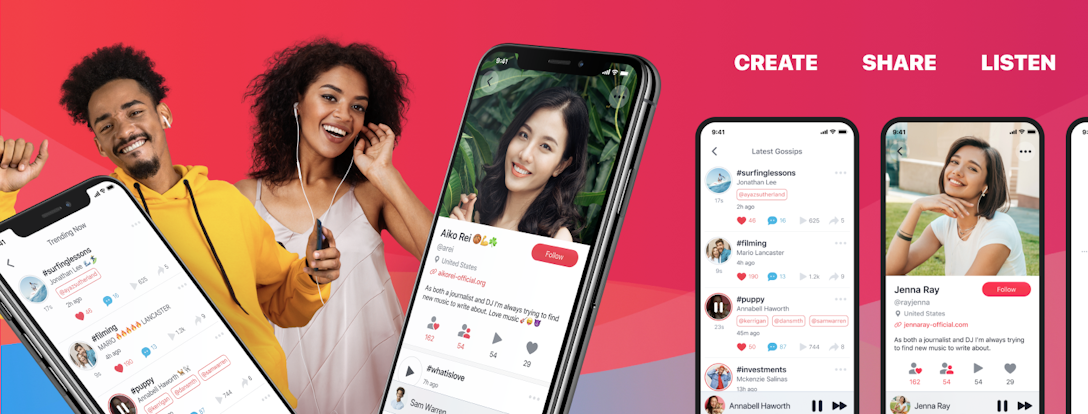 Gossip: Short Voice Stories!:Gossip allows users to create and share voice stories that expire ...