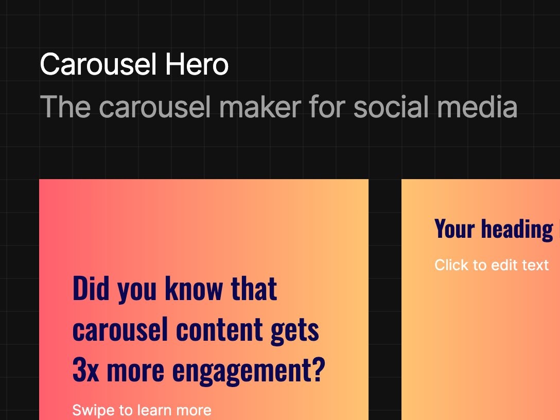 Carousel Hero:The carousel maker for social media - Launched.io