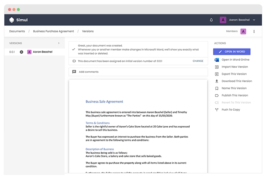 Simul Docs:Version Control for Microsoft Word - Launched.io